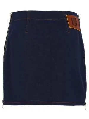 Fendi Gonna Mini In Denim Ff