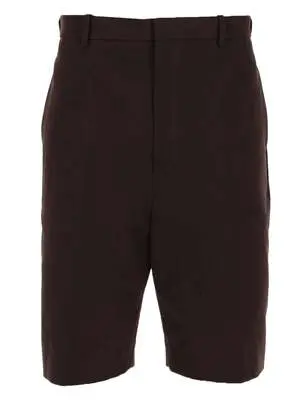 Bottega Veneta Shorts In Gabardine Di Cotone - Brown