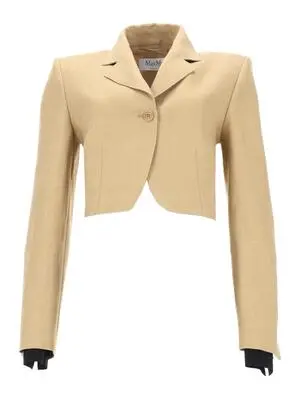 Max Mara Linen Diagonal Crop Jacket - Cream