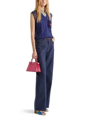 Fendi Wide Leg Denim Trousers