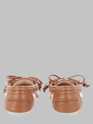 Fendi Mocassino In Canvas Ff E Pelle