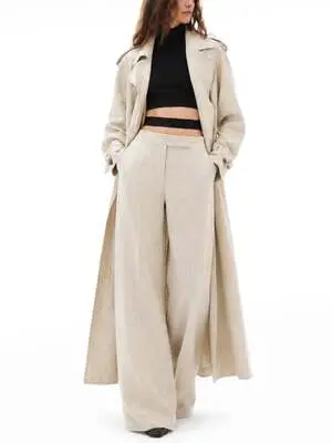 Max Mara Linen Double-breasted Trench Coat