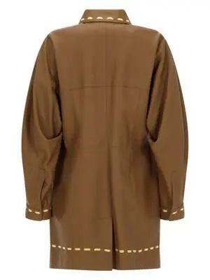 Fendi Deer Leather Overcoat