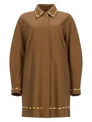 Fendi Deer Leather Overcoat - Brown