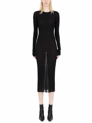 Rick Owens Long-sleeved Midi Dress