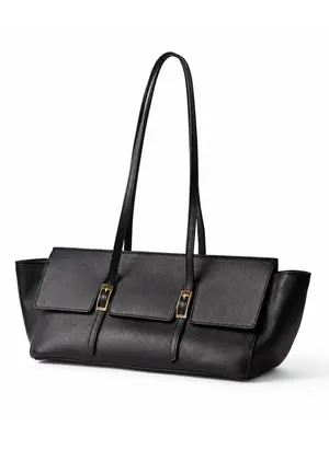 ELLEME Le Bateau Large Pebbled Leather - Black