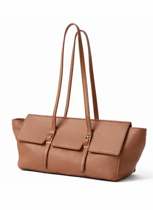 ELLEME Le Bateau Large Shoulder Bag - Cognac