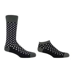 PEPER HAROW - MADE IN ENGLAND Crosslet Luxury Crew & Trainer Men’s Socks Bundle - Black