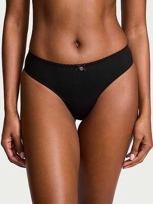 Victoria's Secret Body Victoria Smooth Period Thong Panty - Black