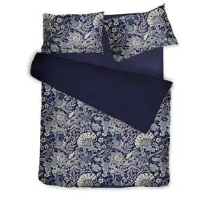DECOFLUX HOME Neutrals Sateen Bed Linen Set Boho Dark - Blue