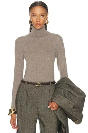 Saint Laurent Cashmere Turtleneck Sweater - Taupe