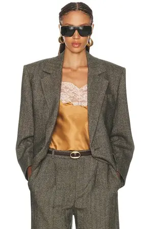 Saint Laurent Wool Jacket In Grey