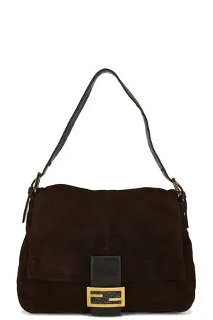 Fendi Suede Mama Baguette Shoulder Bag