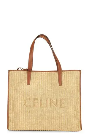 Celine Raffia Cabas Tote Bag