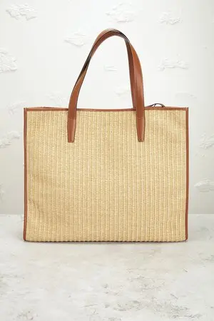 Celine Raffia Cabas Tote Bag