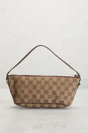 Gucci Gg Boat Pochette Shoulder Bag - Brown
