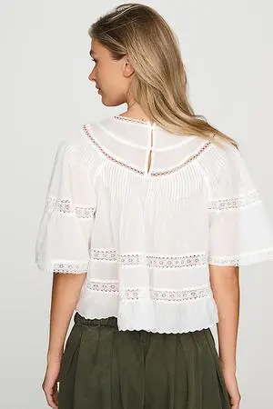 Anthropologie 100% Cotton Tiered Swg Blouse