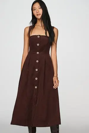 Maeve 100% Cotton Corduroy Midi Dress