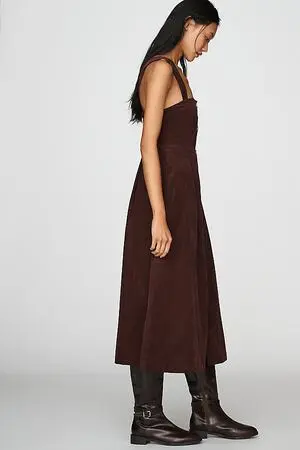 Maeve 100% Cotton Corduroy Midi Dress