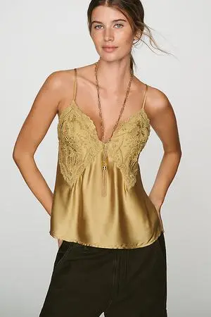 LYREBIRD Embroidered Camisole - Gold