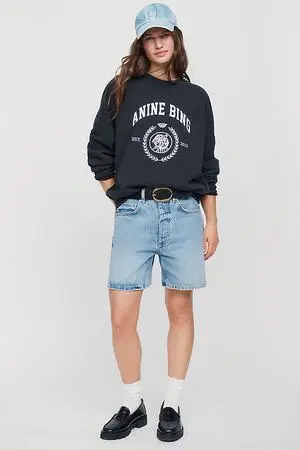 ANINE BING Miles 100% Cotton Collegiate Sweatshirt