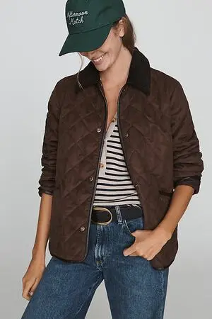 Barbour Sonya Quilted Barn Jacket - Dark Brown/muted