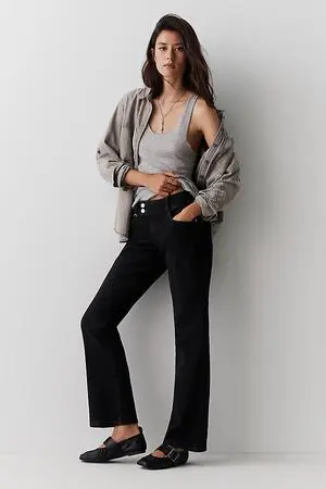 PILCRO Billy Low-rise Bootcut Flare Jeans - Black