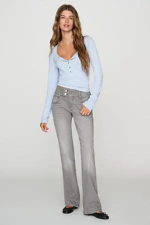 PILCRO Billy Low-rise Bootcut Flare Jeans - Grey