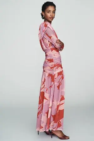 HUTCH Tyra Long-sleeve Midi Dress