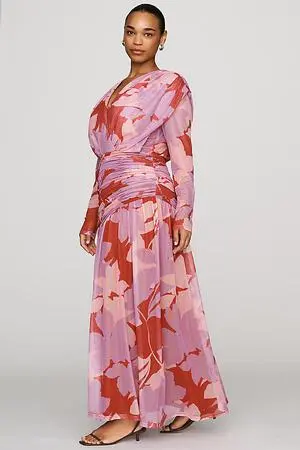 HUTCH Tyra Long-sleeve Midi Dress