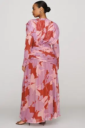 HUTCH Tyra Long-sleeve Midi Dress