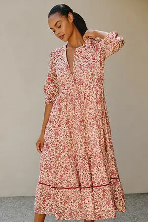 RO'S GARDEN Daphne 100% Cotton Midi Dress