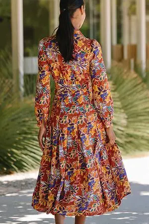 RO'S GARDEN Diamond 100% Cotton Midi Dress
