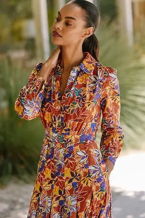RO'S GARDEN Diamond 100% Cotton Midi Dress