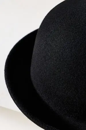 WYETH Wool Pillbox Hat - Black
