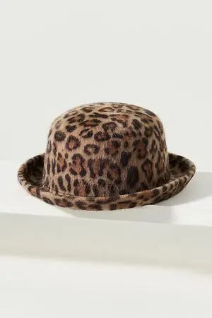 WYETH Wool Pillbox Hat - Leopard