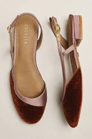 CECILIA NEW YORK Heidi Slgback Flats - Brown