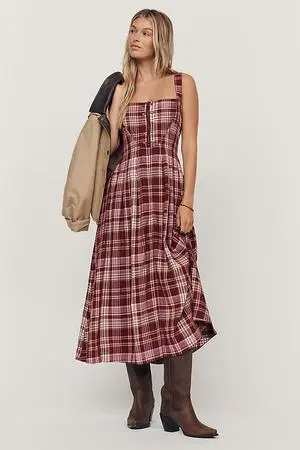 PILCRO Square-neck Midi Dress