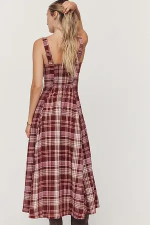 PILCRO Square-neck Midi Dress
