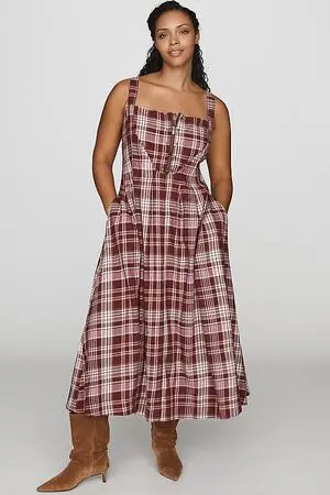 PILCRO Square-neck Midi Dress
