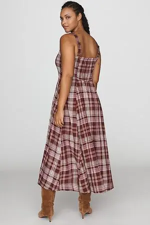 PILCRO Square-neck Midi Dress