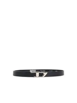 DIESEL® B-d Logo 2.0' Leather Belt - Black