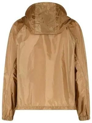 Moncler Coquelicot' Camel Beige Polyamide Hooded Jacket - Brown