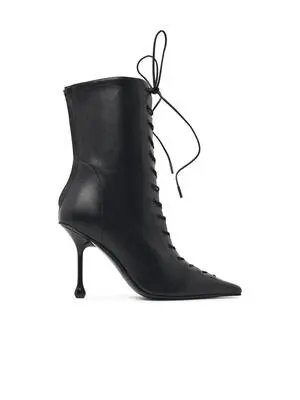 JIMMY CHOO Jimmy Choo 'Scarlett 95' Black Nappa Leather Ankle Boots Women