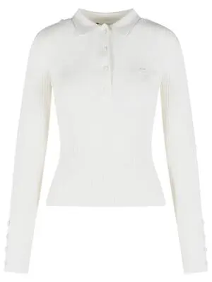 COURREGES Viscose Blend Polo Shirt - White