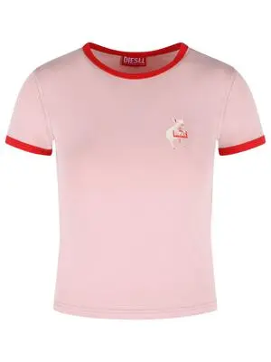 DIESEL® Uncuties' Stretch Cotton T-shirt - Pink