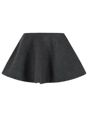GANNI Peacoat' Grey Wool Blend Miniskirt