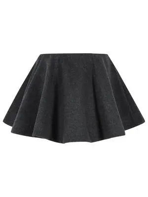 GANNI Peacoat' Grey Wool Blend Miniskirt