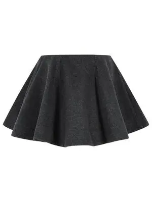 GANNI Wool Blend Miniskirt - Gray