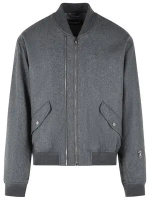 Dolce & Gabbana Grey Virgin Wool Bomber Jacket - Gray
